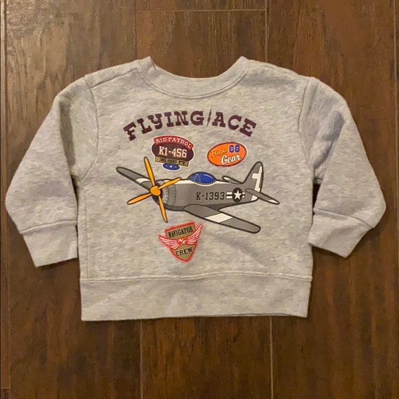 Shirts & Tops | Boys Pullover Crewneck Airplane Sweater 12m | Poshmark